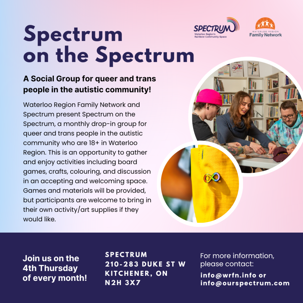 SPECTRUM services for LGBTQ people and allies in Waterloo Region